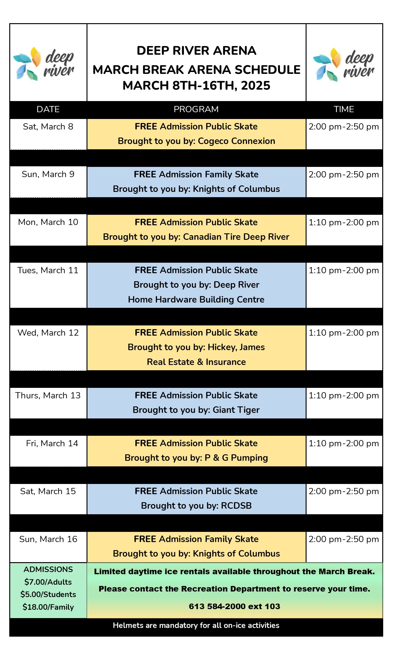 Deep River Arena - Recreation & Facilities - Departments - The Town of ...